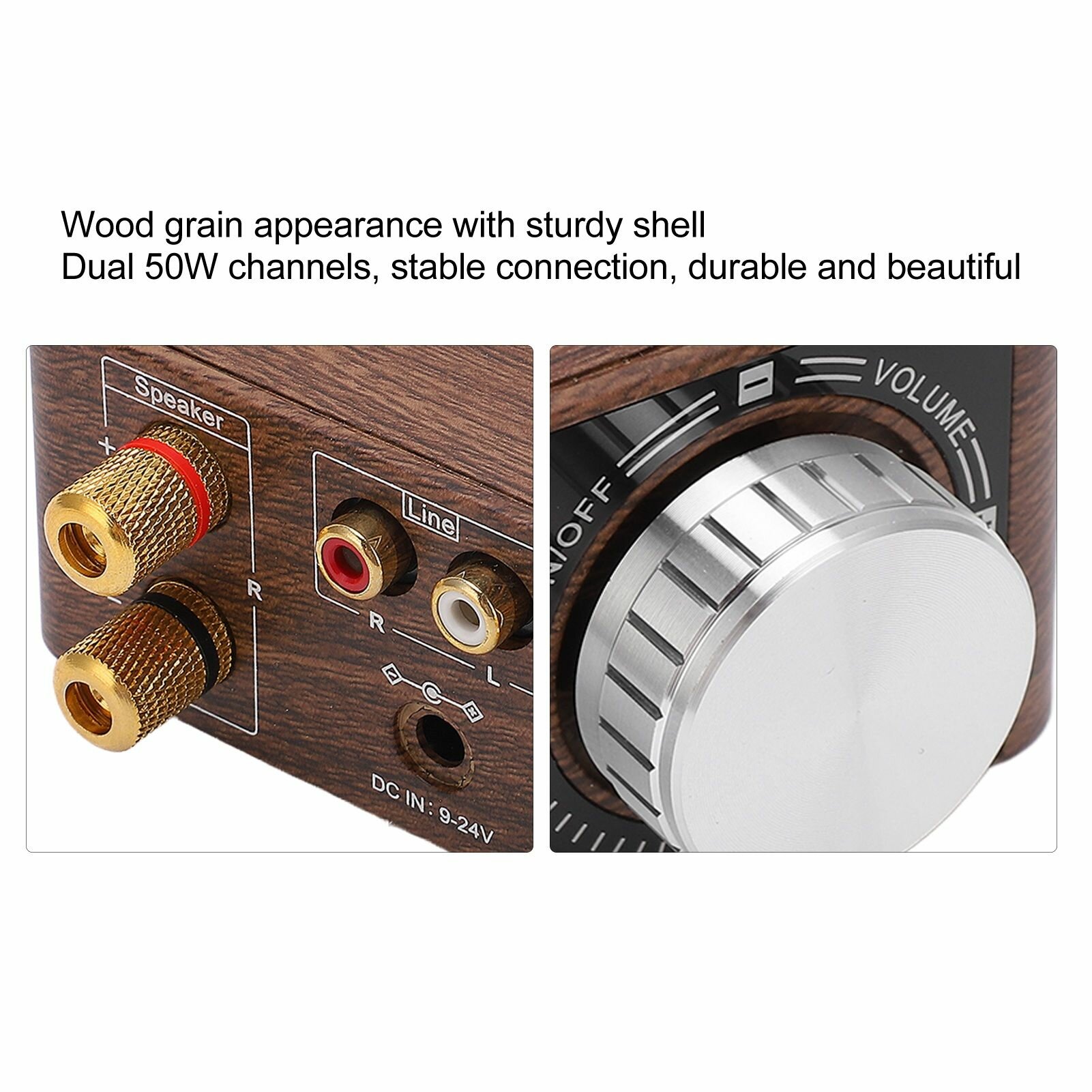 Мини-усилитель мощности Bluetooth 5.0, стерео Hi-Fi цифровой усилитель, 2 канала, 50 Вт и 50 Вт с входом USB