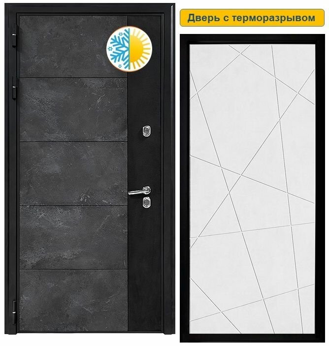 Входная дверь термо Комфорт-15 лофт белый 860х2050 правая наружу