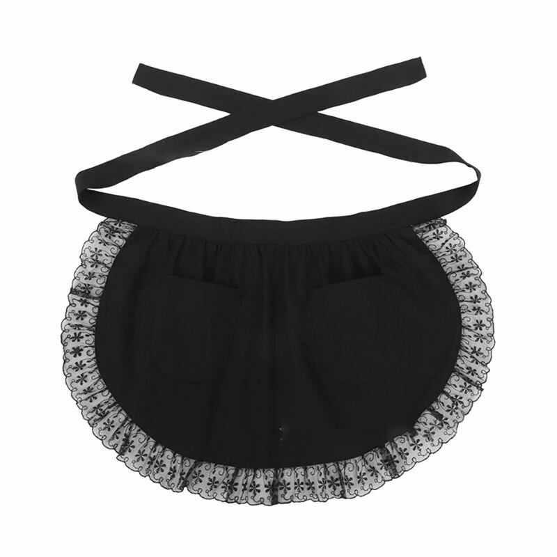 Кружевной Фартук горничной-Черный