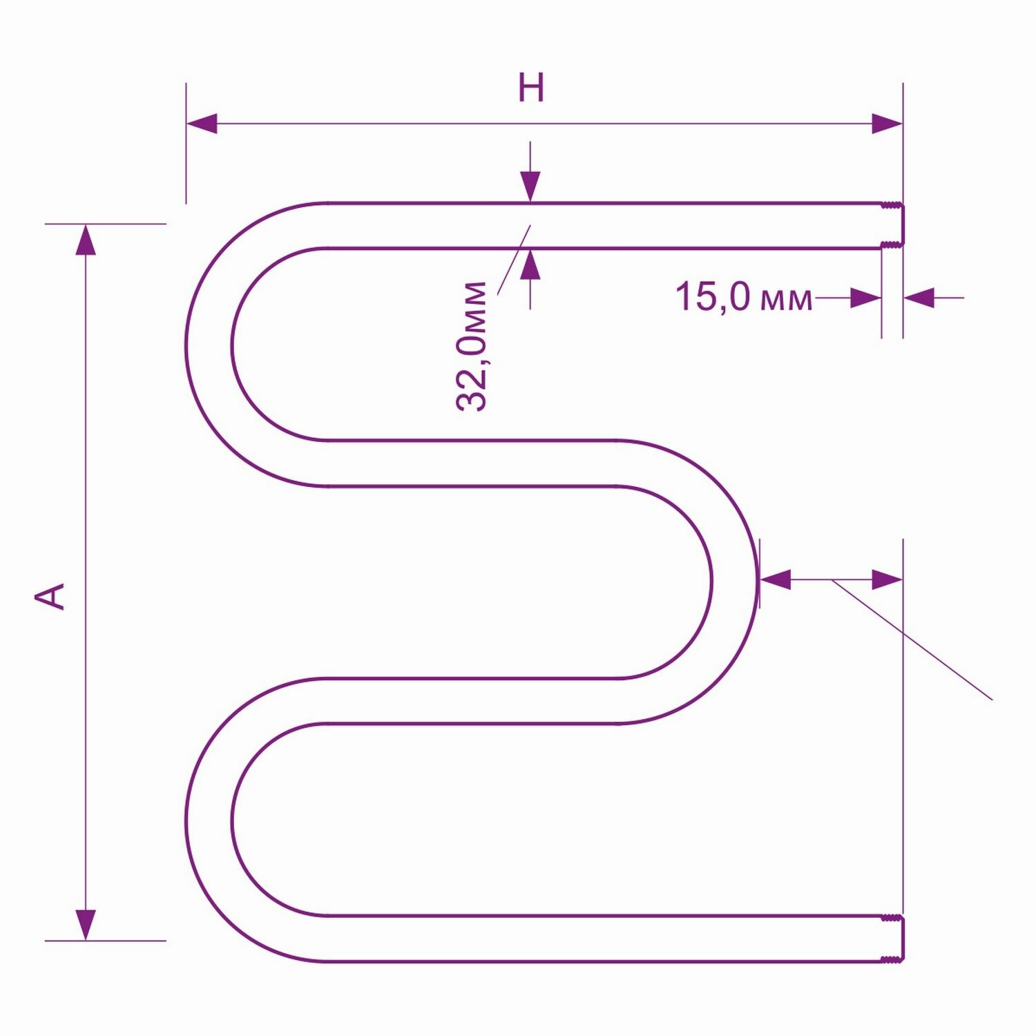 Полотенцесушитель водяной ZOX М, М-образный, 500х500 мм, 1124, хром