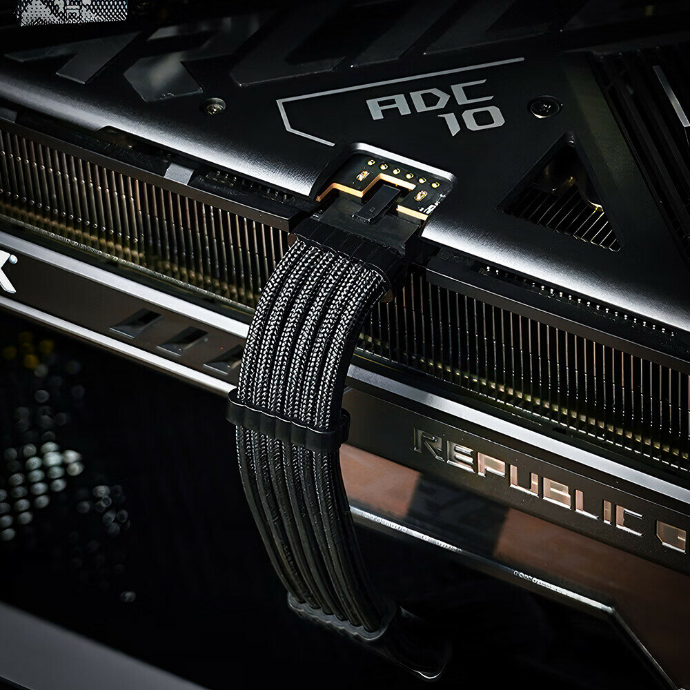 JEYI 12VHPWR Graphics Card Power Extension Cable 3*8Pin to 16Pin Extension Cable Three 8Pin to 12+4Pin 45cm Black