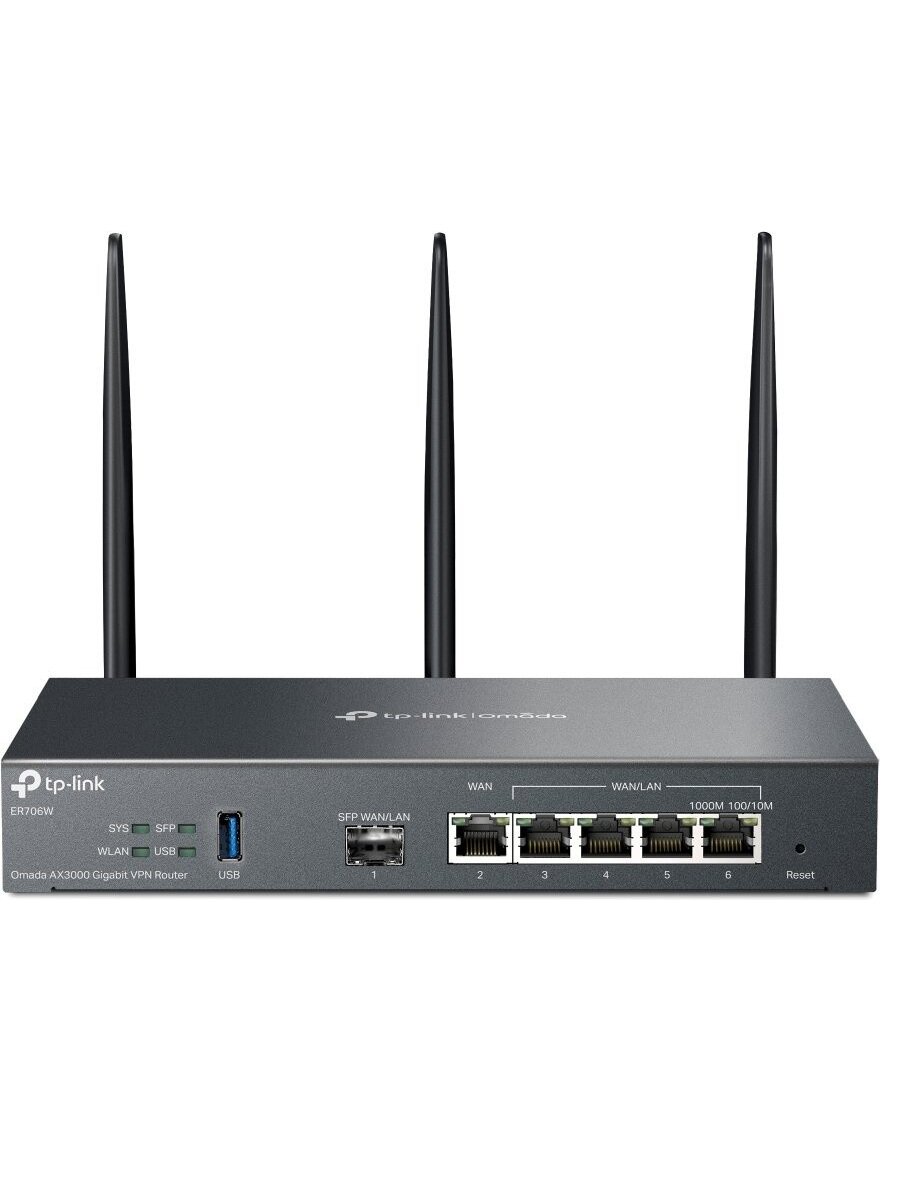 Маршрутизатор TP-Link ER706W, поддержка Wi-Fi AX3000, гигабитные порты