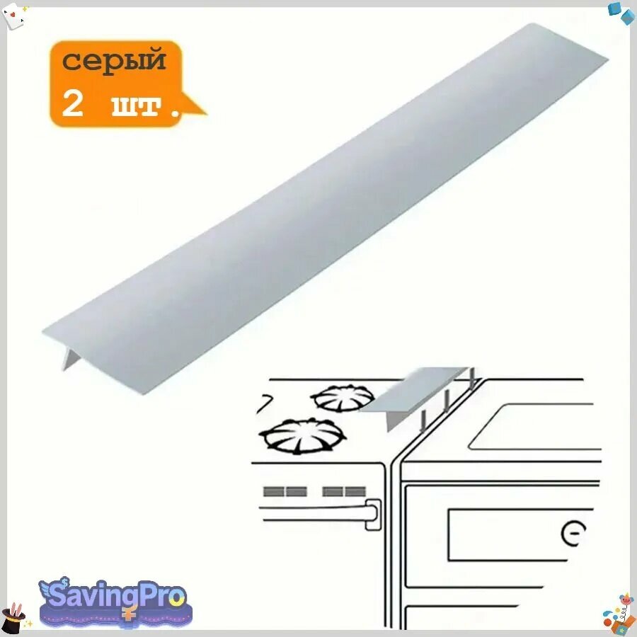 Защитный экран от брызг на плиту, 1.5 см, 2 шт