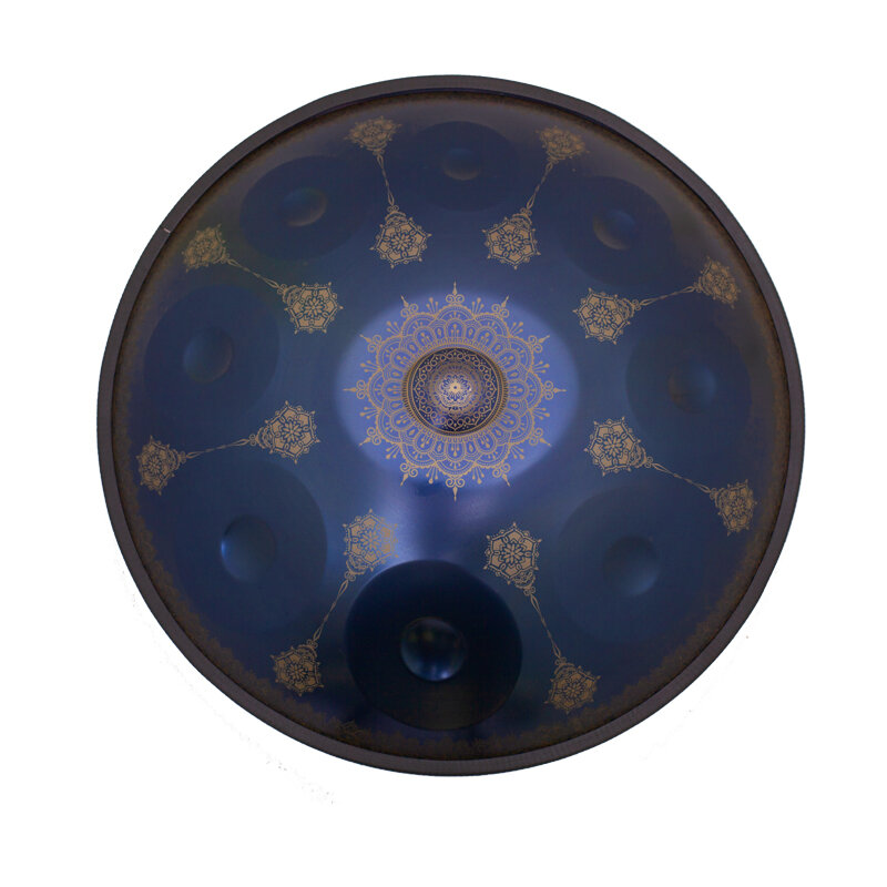 Ручной диск десять тонов одна луна стальной язычок барабан ручной барабан эфирный цвет хангбар хэндпан музыкальный инструмент ручной работы 9 тон тысяч молоток модель резьбы по мандале