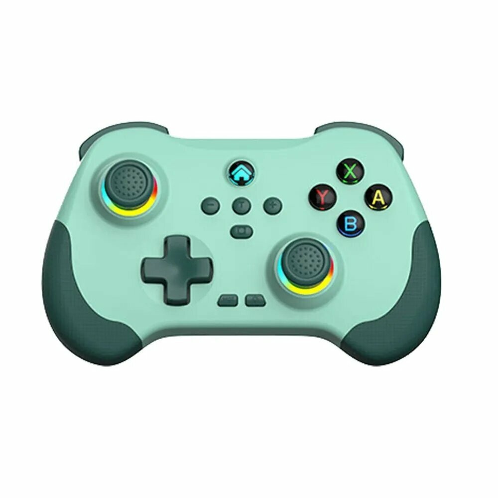 Беспроводной игровой контроллер Bluetooth с 6-осевым датчиком движения, программируемый турбоджойстик для Switch Steam, PS3, PS4, ПК, зеленый