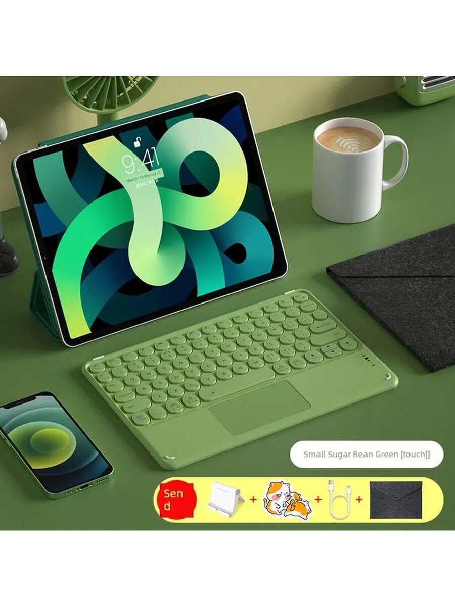 Bluetooth клавиатура с тачпадом (Ретро зеленый)