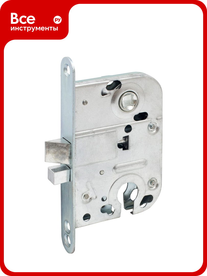 Врезной замок Аллюр 2018 ZP хром, б/о, б/ручки 14133