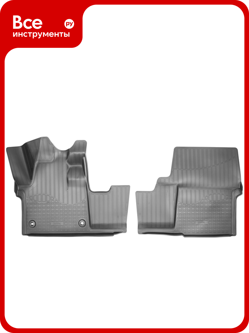 Салонные коврики UNIDEC для Peugeot Traveller 3D 2016 передняя пара, из полиуретана, с бортиками, черного цвета