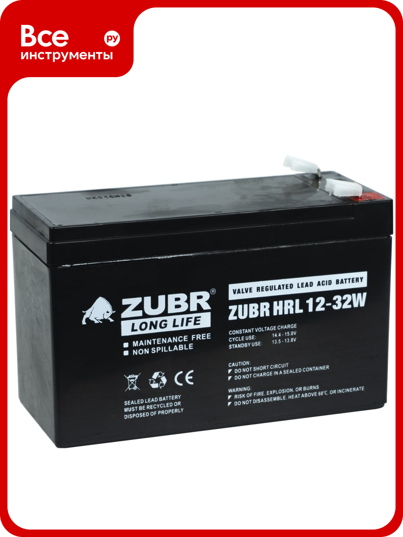 Аккумуляторная батарея ZUBR HRL12-32W, Китай HRL12-32W(ZUBR)
