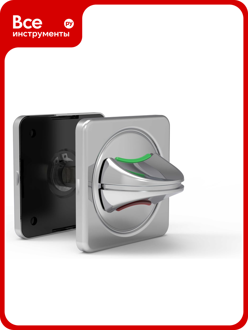 Завертка фиксатора CRIT ЗФС-К77-Хп/Хш 05781, хромированная квадратная обойма из нержавеющей стали для WC‑комплекта