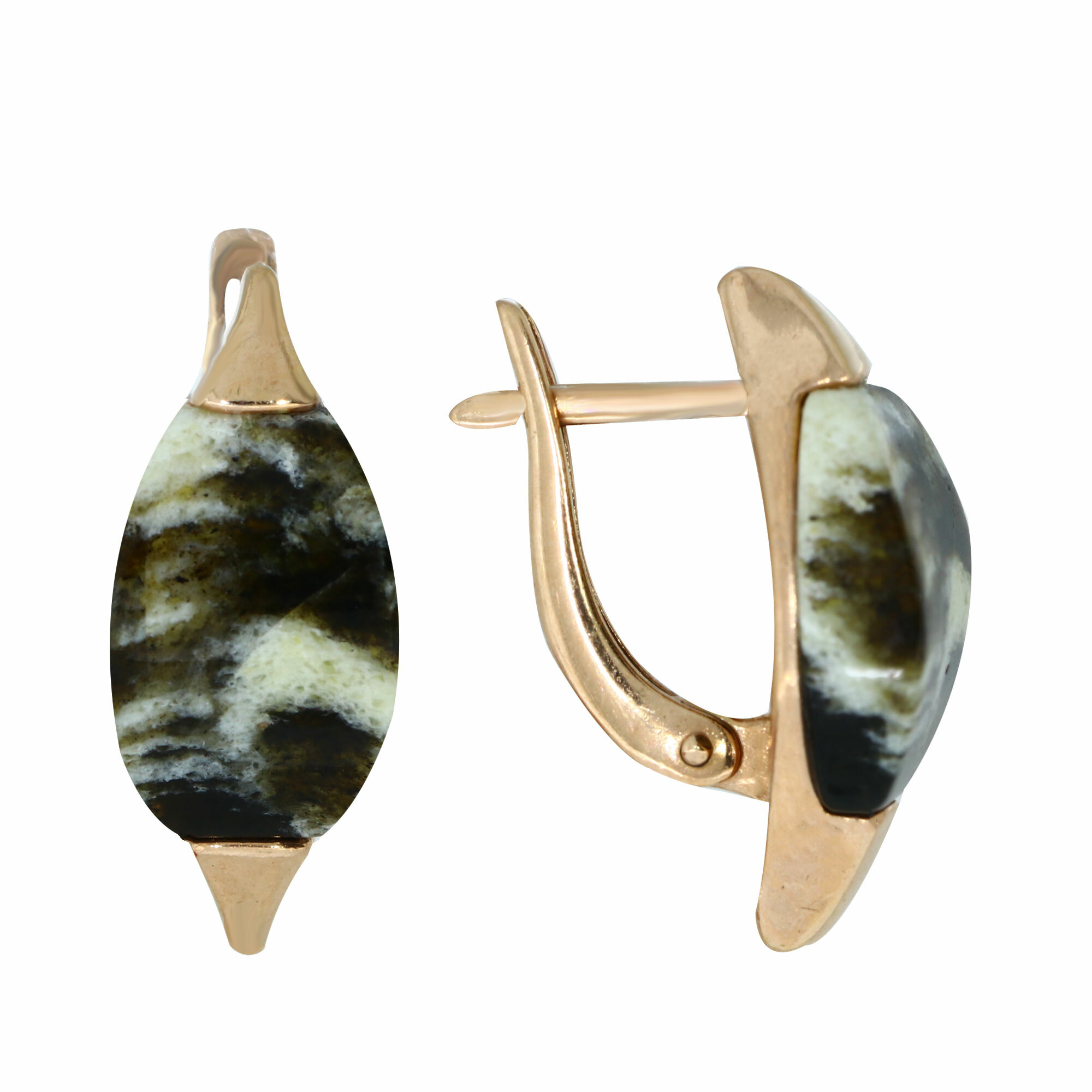 Серьги, серебро, 925 проба, родирование, янтарь