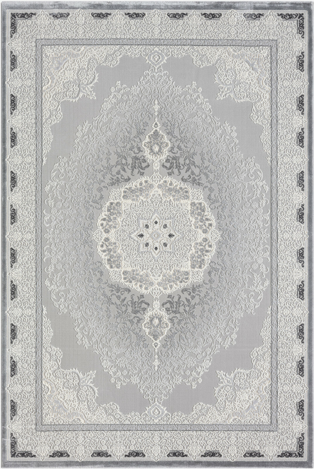 Ковер 1.6x2.3м турецкий Классический grey / grey