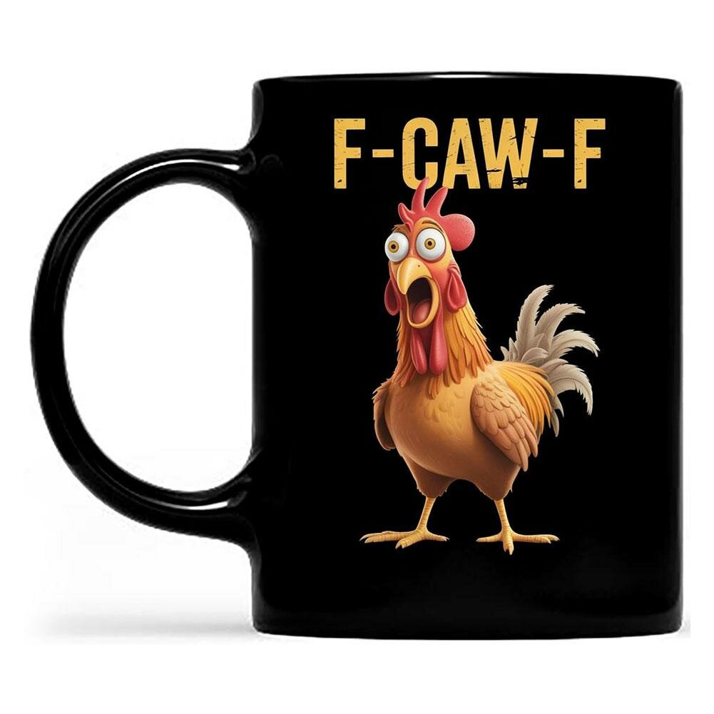 Кружка F-Caw-F, 11 унций, забавная кружка с цыпленком, забавные кружки с цыпленком и петухом на Хэллоуин для мужчин и женщин.