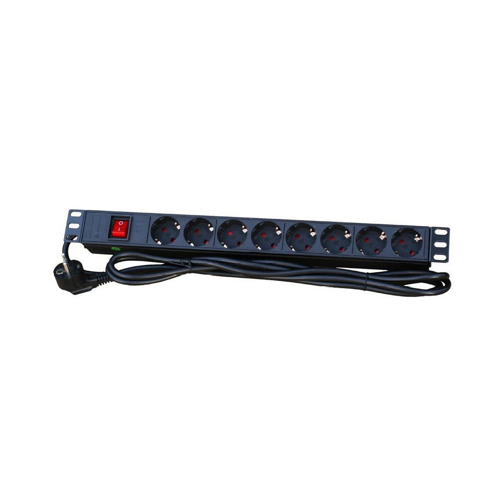 LX-PDU07 Блок розеток Netko 19", 16А, 8 розеток, шнур 2м , выключатель