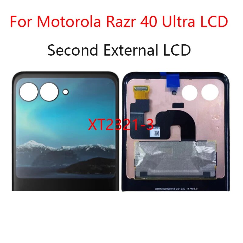 Для Motorola Razr 40 Ultra дисплей сенсорный экран дигитайзер в сборе для Moto Razr 40 Ultra ЖК-дисплей второй Внешний ЖК-дисплей