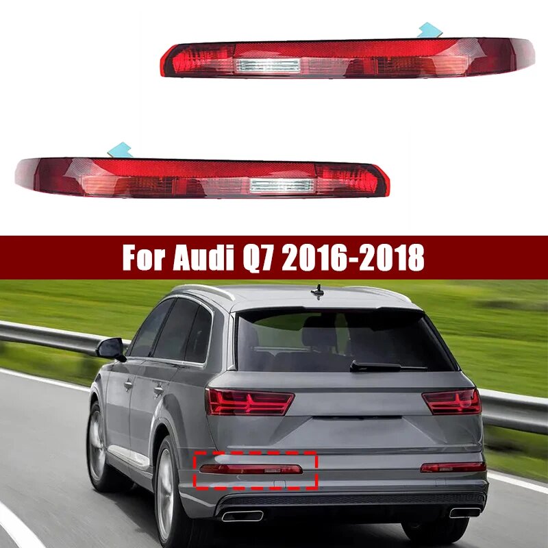 Задний бампер Audi Q7 2016-2018, правый, стоп-сигнал