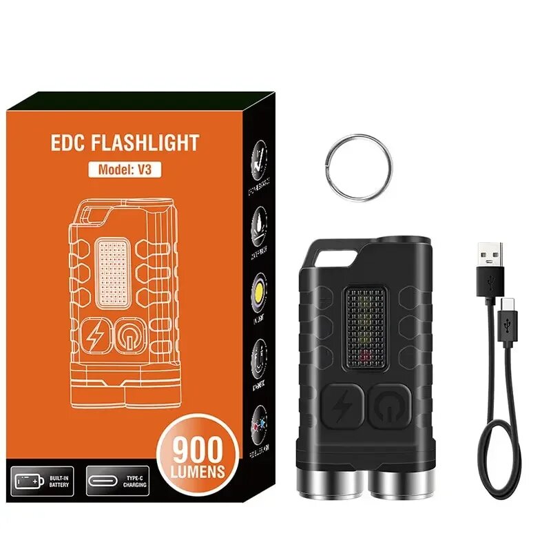 E－SMARTER портативный фонарик Type-C высокой мощности V3 Black