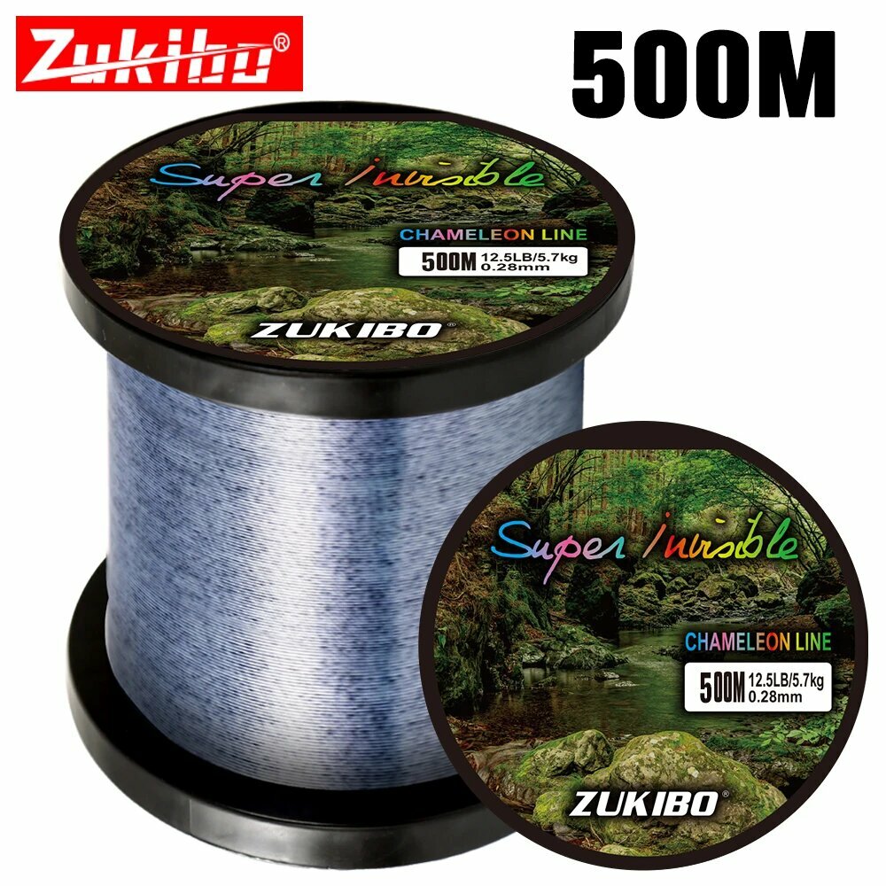 Леска ZUKIbo Chameleon Line 500m, 0.148mm, 5LB, Gray