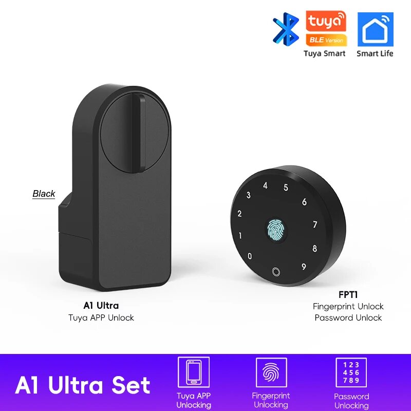 Умный замок RAYKUBE A1 Ultra Black FPT1
