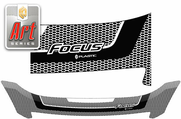 Дефлектор капота для Ford Focus II седан 2008-2011 Серия Art черная
