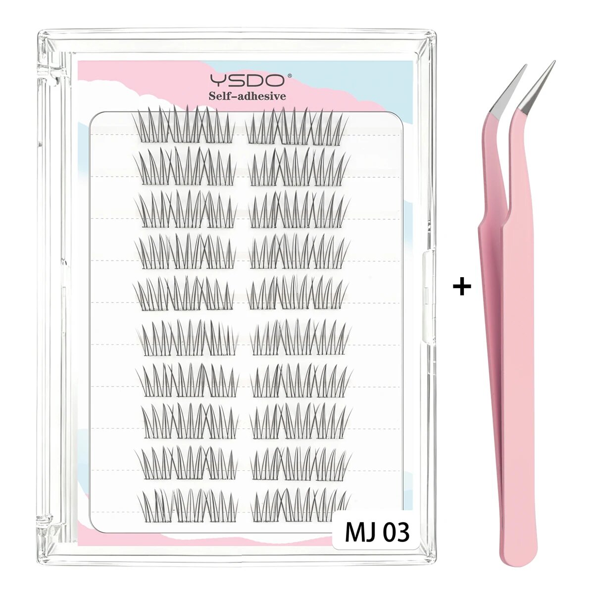 YSDO Ресницы самоклеющиеся, 10 рядов, MJ03, TWZ04-PK
