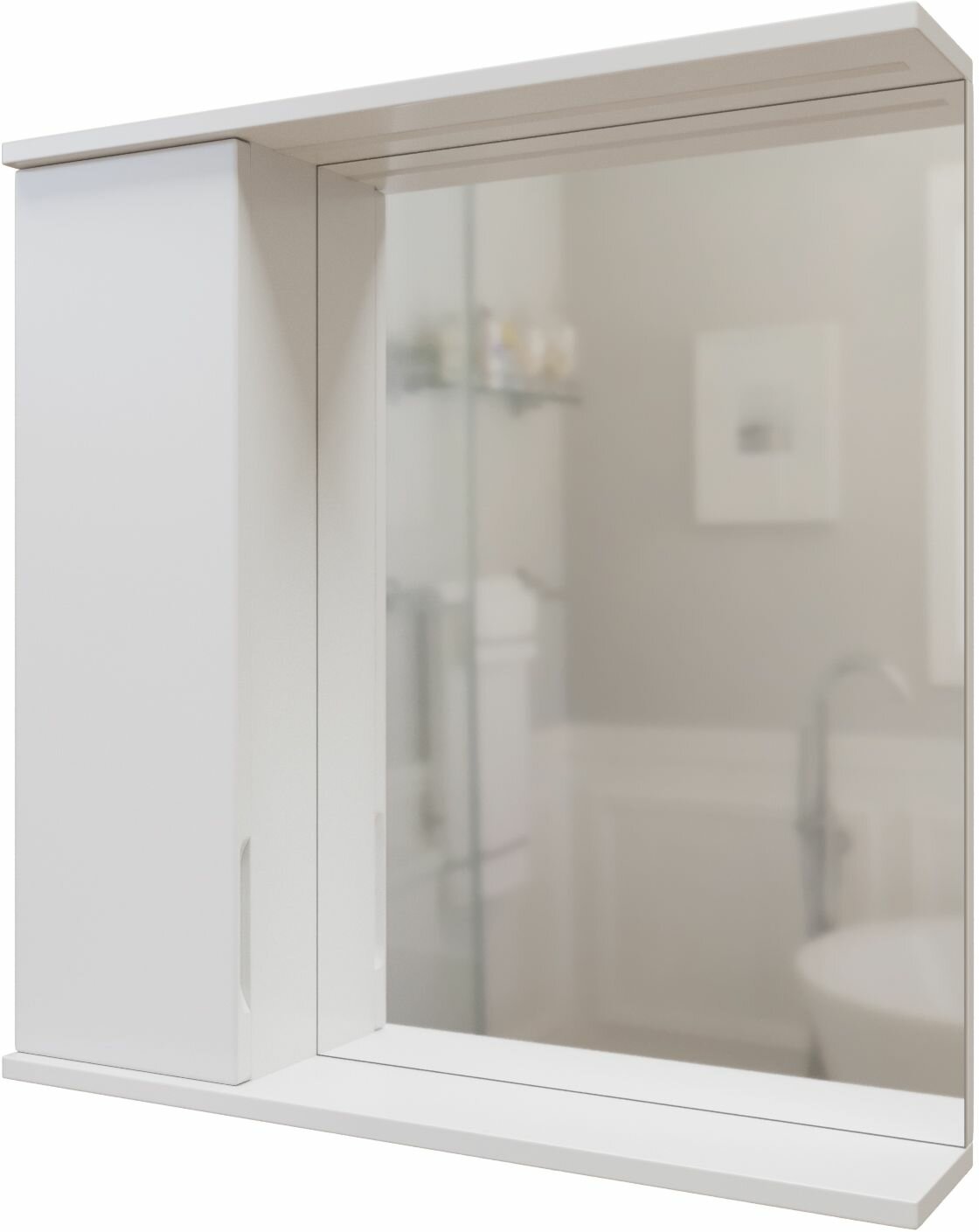 Зеркальный шкаф Mixline Лайн 70 L белый