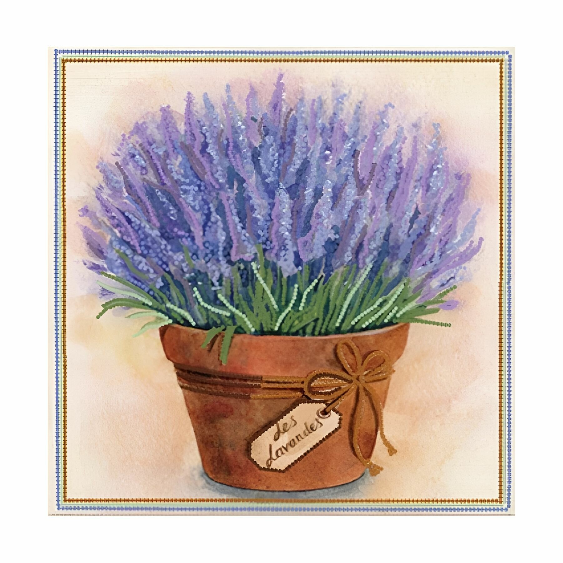 Рисунок на ткани Конёк "Нежная лаванда", 25x25 см