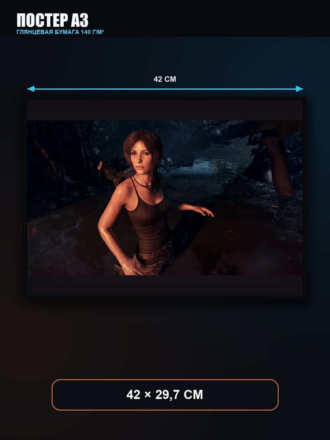 Плакат Tomb Raider Образы — авторская игровая эстетика A3