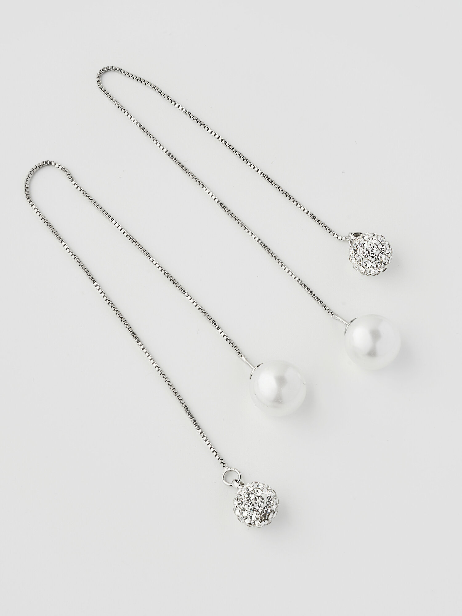 Серьги цепочки, кристаллы Swarovski