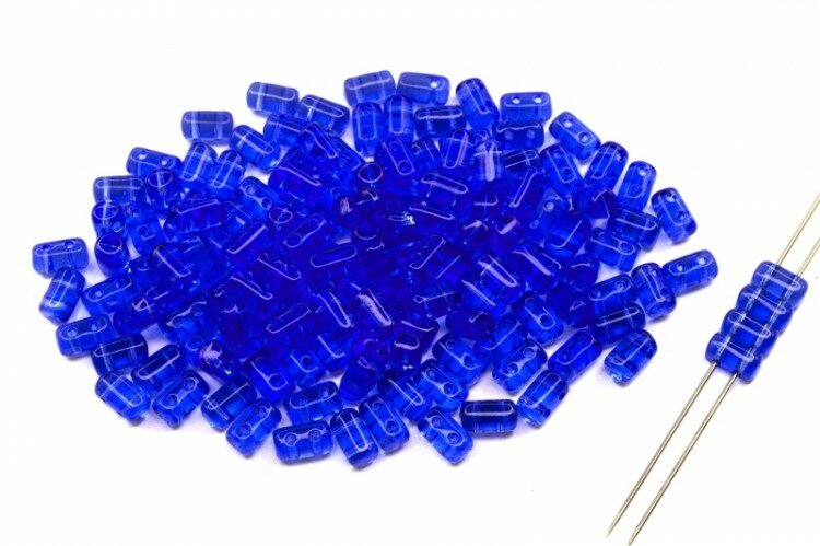 Бусины Rulla 3х5мм, отверстие 0,8мм, цвет 30060 сапфир прозрачный, 711-069, 10г (около 100шт)