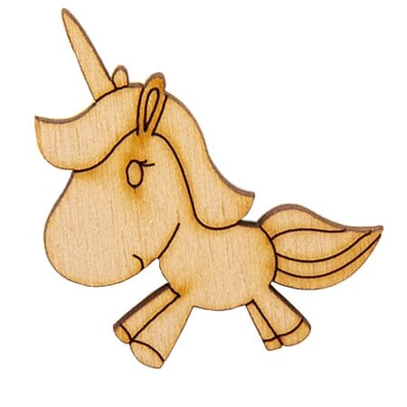 Заготовка из дерева для росписи Маленький единорог 4 х 3,5 см 2 штуки