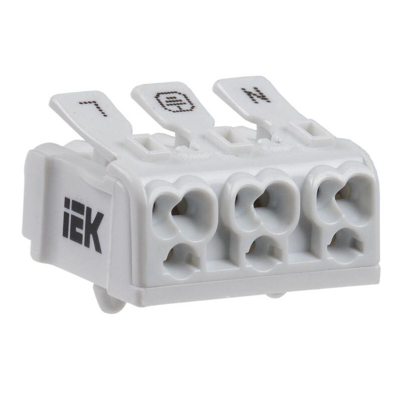 Клемма пружинная соединительная КСПн3-L+N+PE, IEK UKZ-B06-3P-F1-E0-10 (150 шт.)