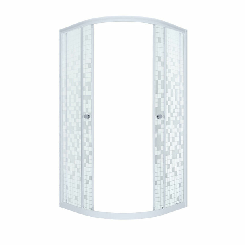 Душевой уголок Triton Стандарт 100x100x187, мозаика без поддона, четверть круга форма