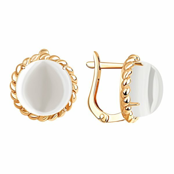 Серьги, серебро, 925 проба, золочение, горный хрусталь