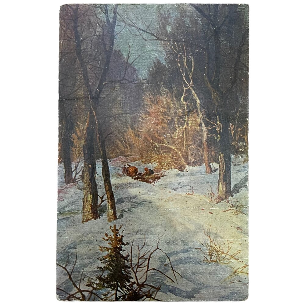 Почтовая открытка "Русские пейзажи художника Зотова. Зима" 1900-1917 гг. Российская Империя