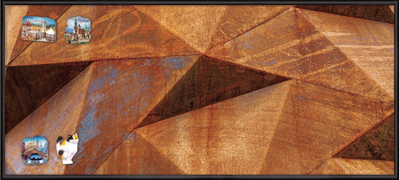 Магнитная настенная доска АртБорд "Сталь", 75х34 см, с матовым полимерным покрытием, в тонком алюминиевом багете.