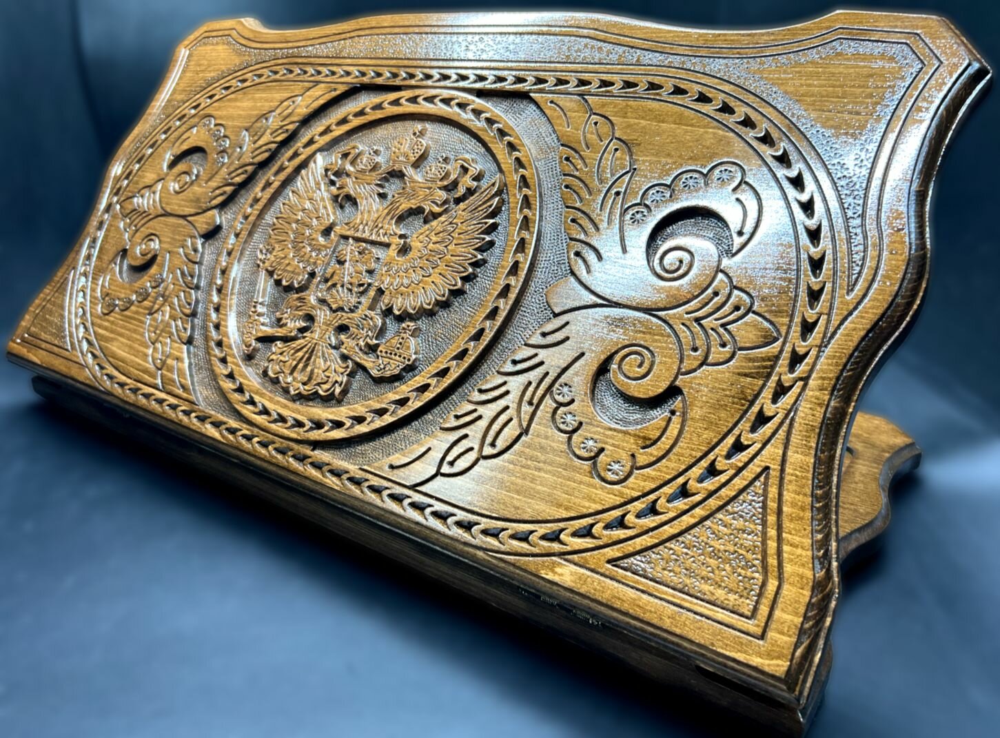 Нарды Деревянные Резные "Герб России" , большие 60х60 см