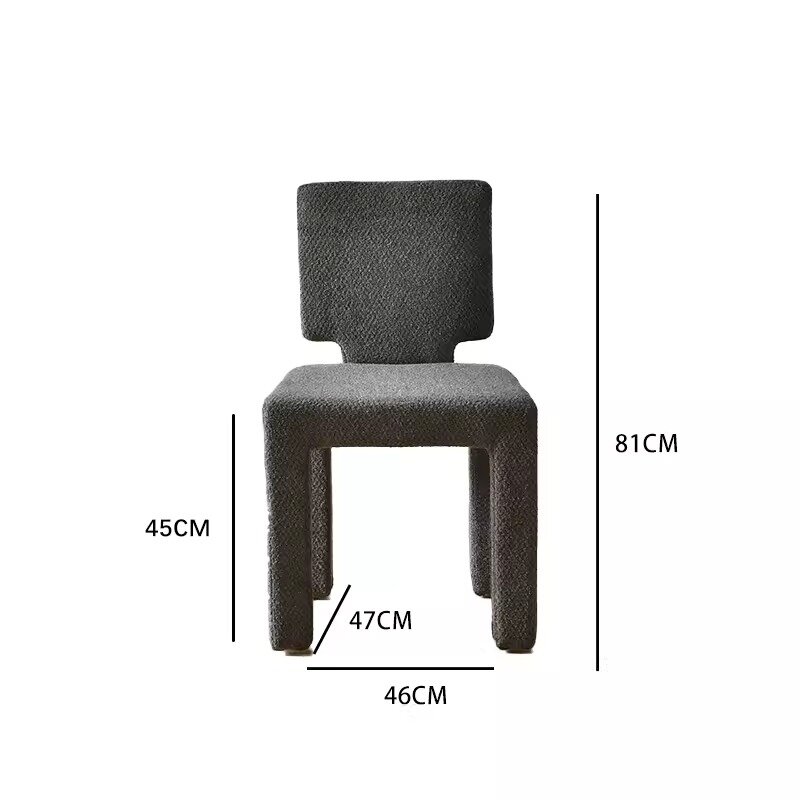 Стулья дизайнерские бархатные геометрические Teddy Chair (серый, квадрат)