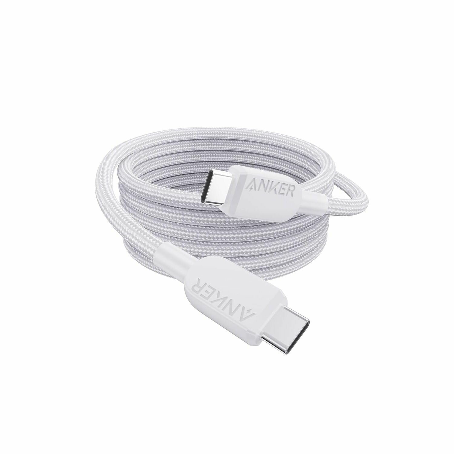 Кабель для зарядки ANKER USB-C to USB-C Cable Nylon 240W, 0.9m - White