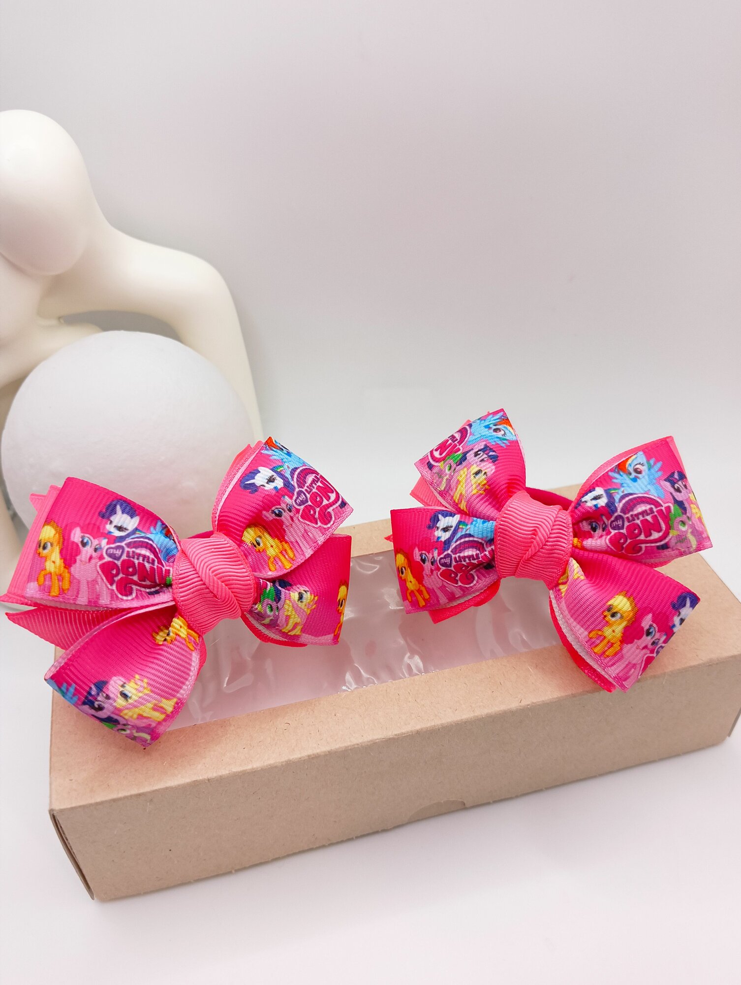 Розовые Бантики для девочки Пони , для волос