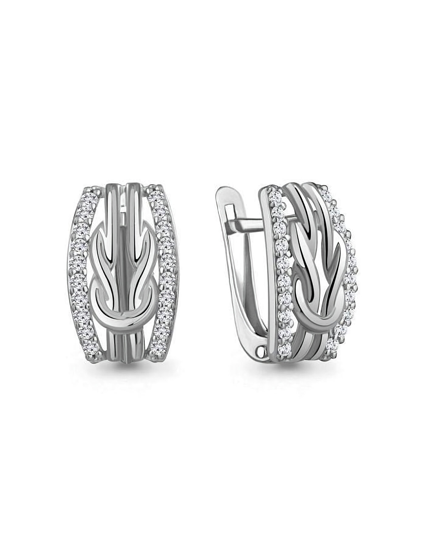 Серьги Amarin Jewelry, серебро, 925 проба, родирование, фианит