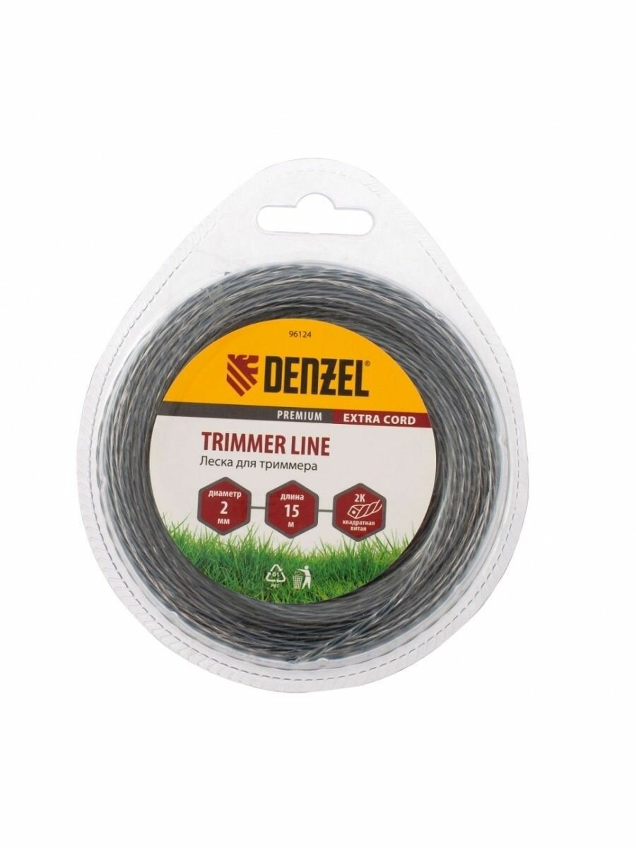 Леска для триммера квадрат Denzel EXTRA CORD 2 мм 15 м 96124