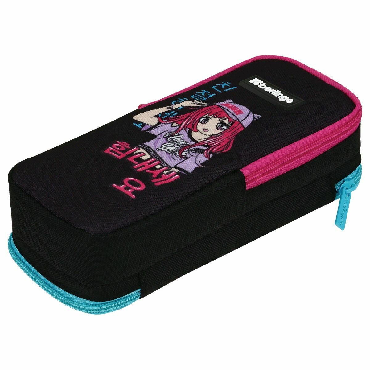 Пенал 2 отделения, Anime, 205*80*55мм, полиэстер, внутренний органайзер, магнит