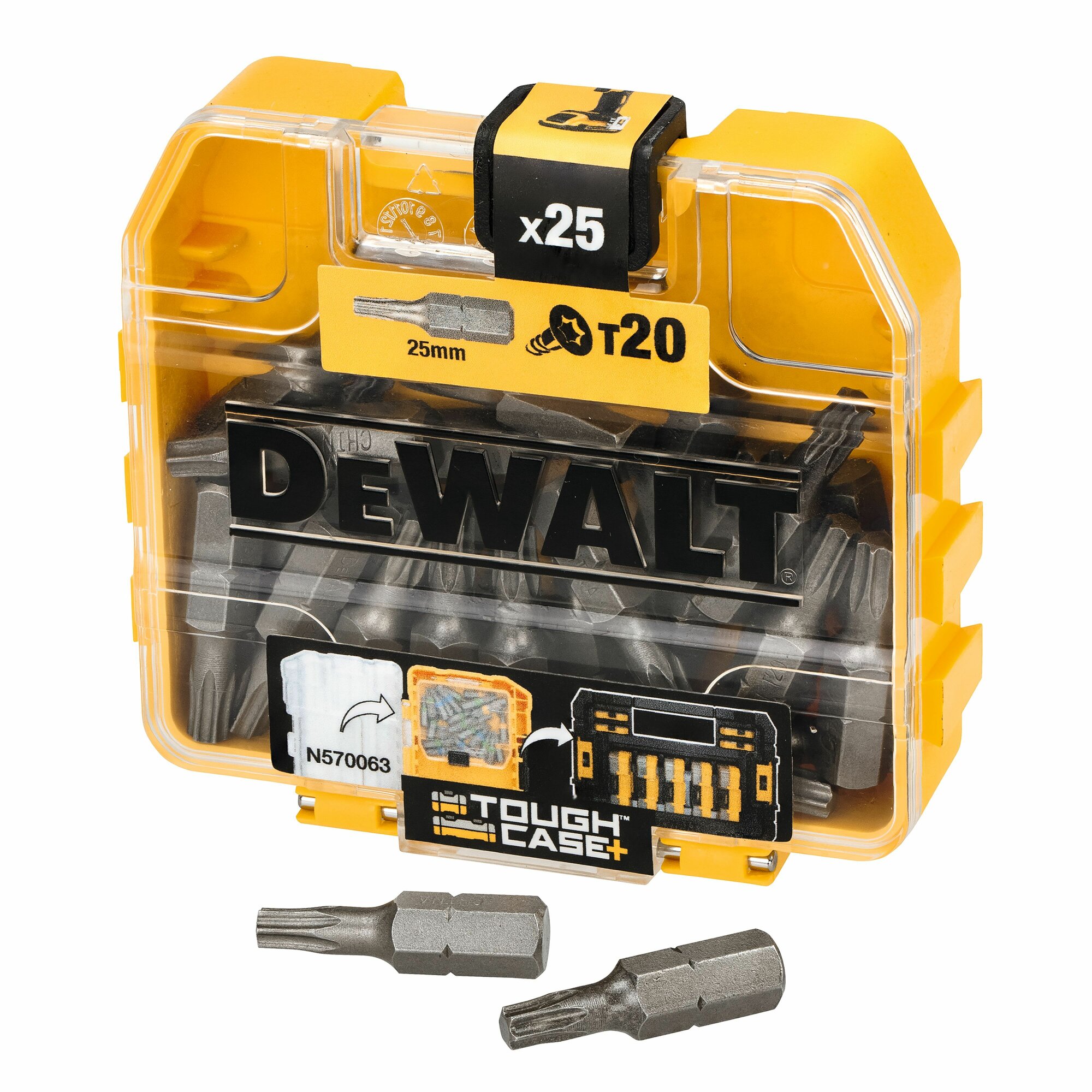 Бита DEWALT, T20, 25 мм, 25 шт, DP42, односторонняя, в кейсе