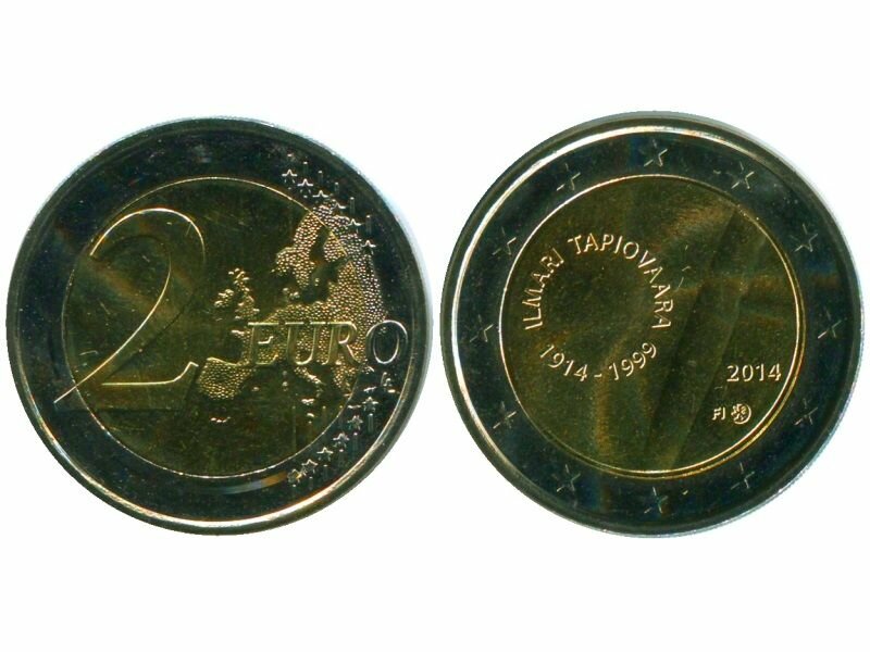 2 Евро Финляндии 2014 Г, 100 Лет Со Дня Рождения Дизайнера Илмари Тапиоваара