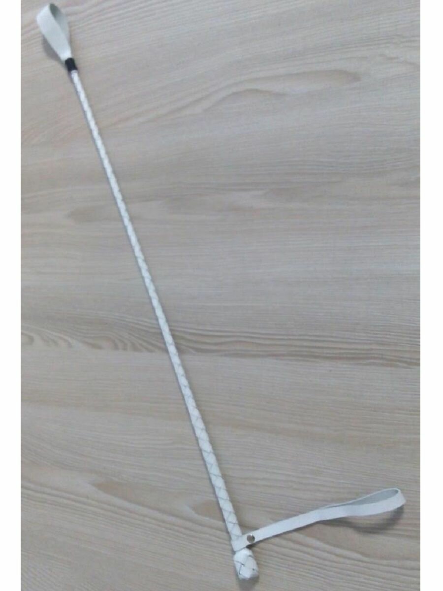 Стек Белый длиной 75 см из натуральной кожи