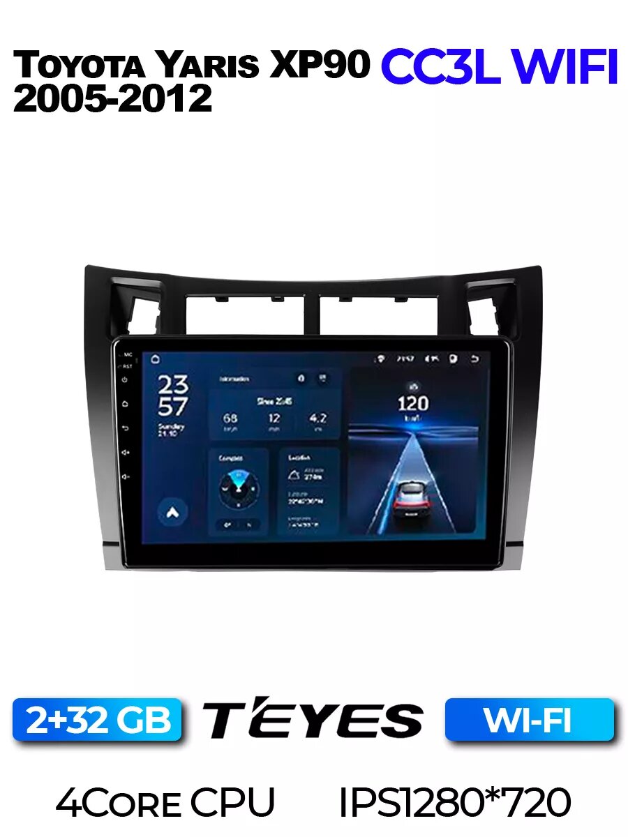 Андроид магнитола Toyota Yaris XP90 Teyes CC3L WIFI 2+32