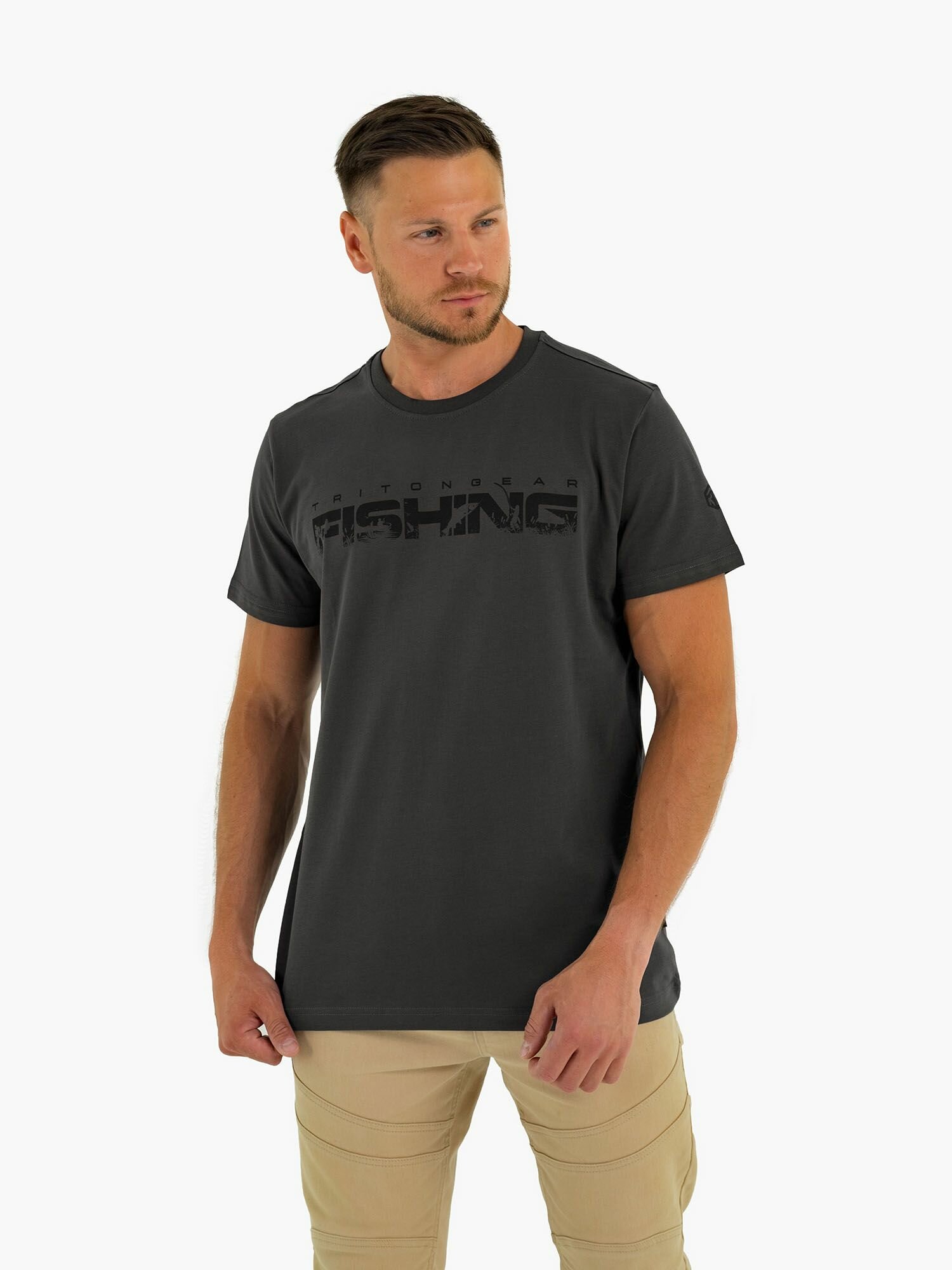 Футболка "FISHING" (Хлопок, Серый) TRITONGEAR Размер XL (52-54)
