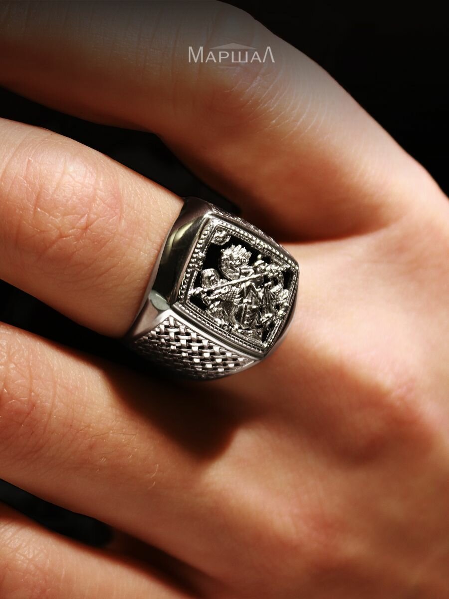 Печатка, серебро, 925 проба, родирование, фианит