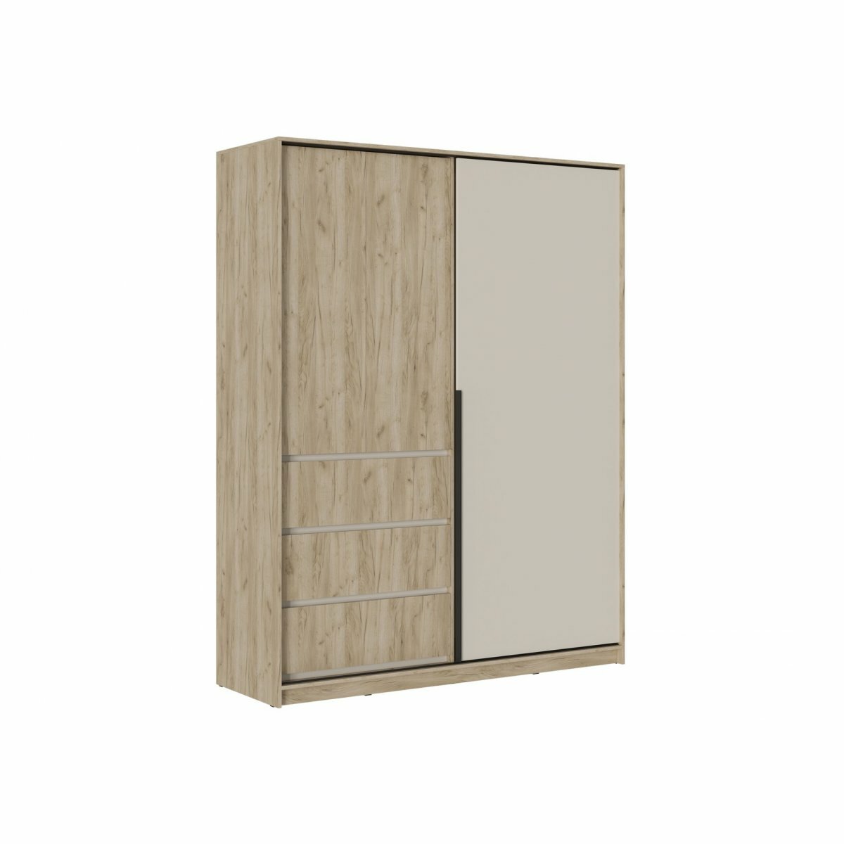 Шкаф-купе "Бохо" ШК-006 1,8 метра, (Улучшенная фурнитура) цвет Дуб крафт серый / Кашемир, материал ЛДСП